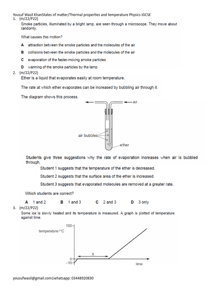Chapter 21 Thermal properties IGCSE | PDF | Thermodynamic Properties ...