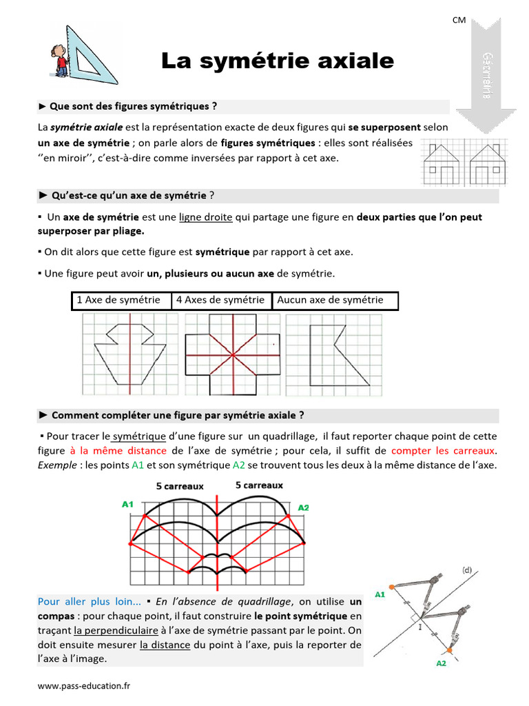 La symétrie axiale expliquée aux CM | PDF