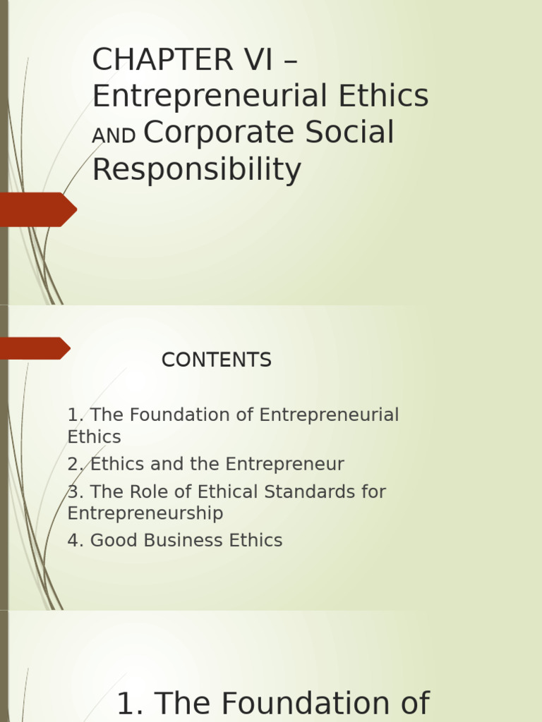 Entrepreneurial Ethics & Social Responsibility | PDF | Entrepreneurship ...