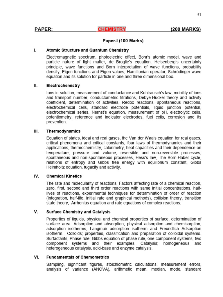Css Subject Chemistry Syllabus Download | PDF | Chemical Bond ...