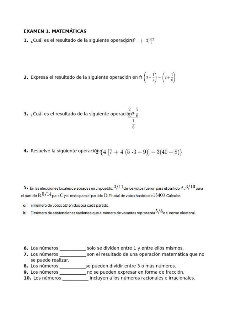 Examen Clase 1 | PDF