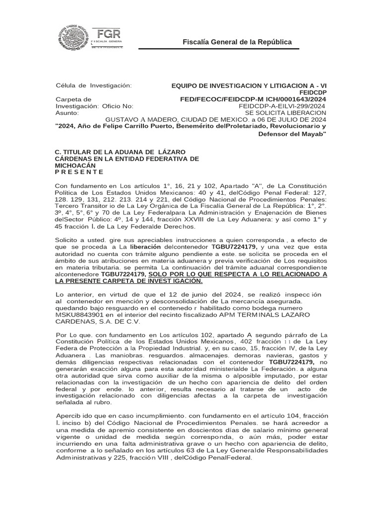 oficio 299 | PDF | Gobierno | Justicia