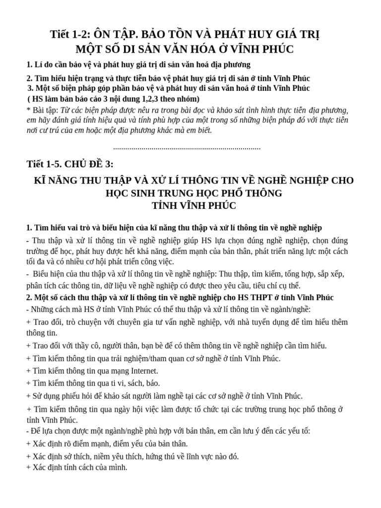 Vở ghi học sinh GDDP | PDF