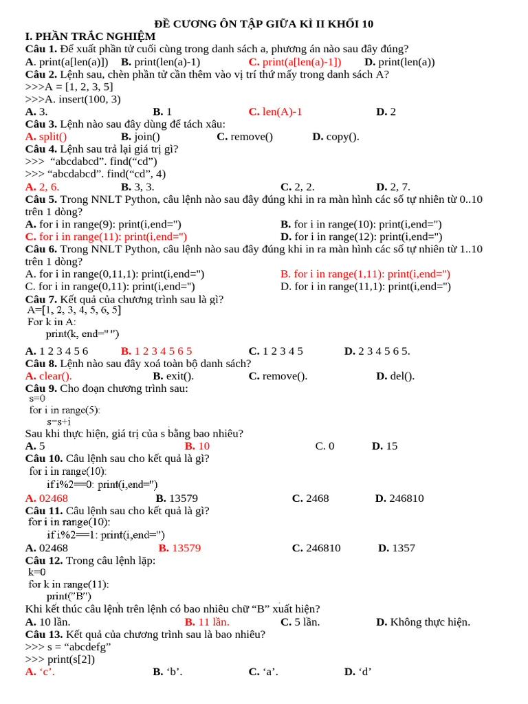 De Cuong Giua Ki 2 | PDF
