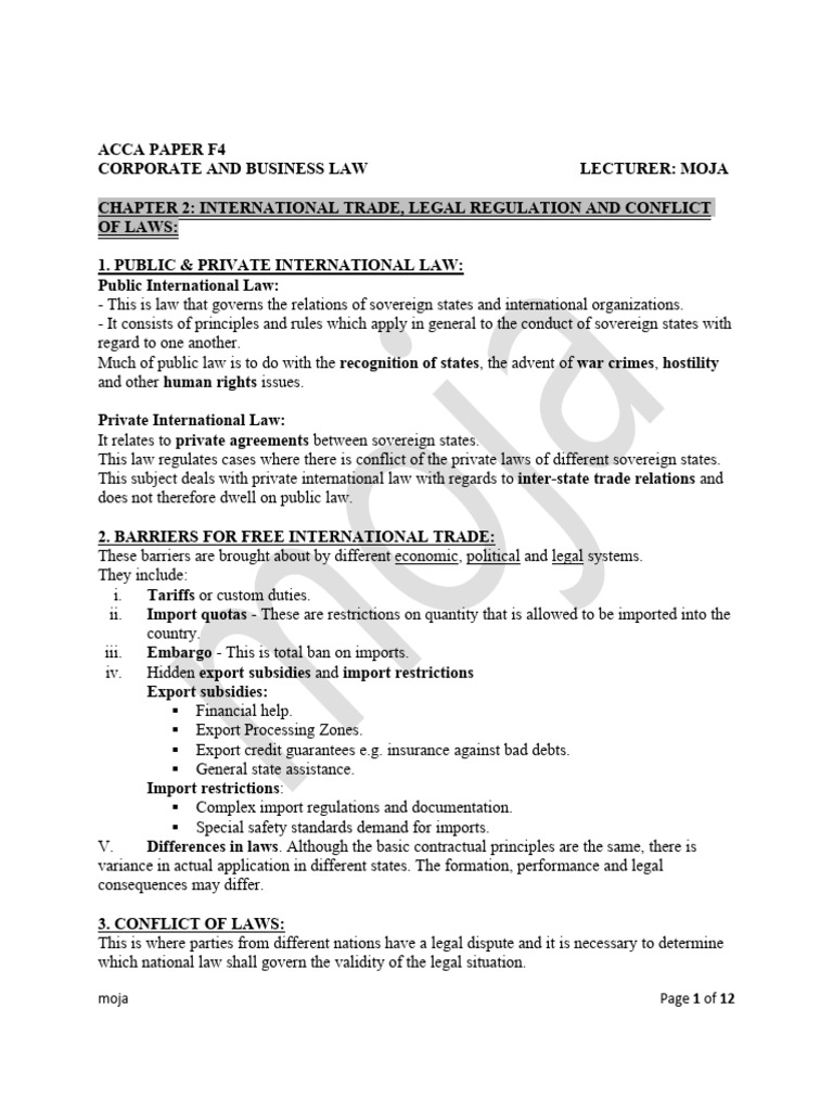 F4 CHAPTER 2&3-Int Trade, Regulations & ADR | PDF | Arbitral Tribunal | Arbitration