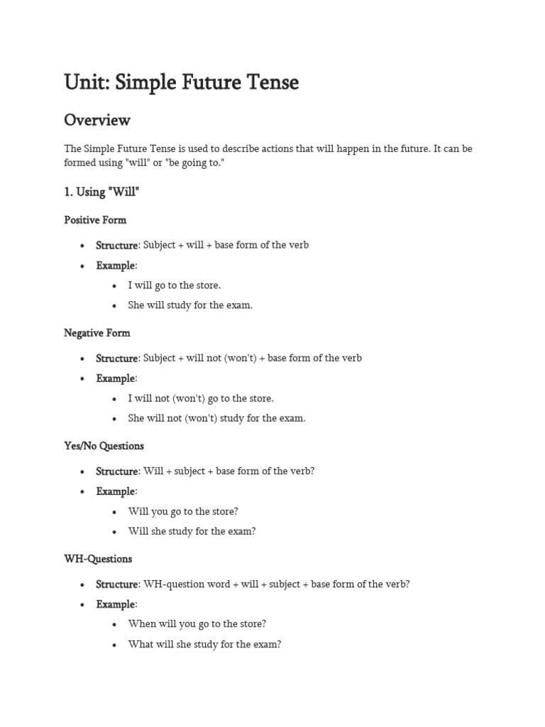 Simple Future | PDF