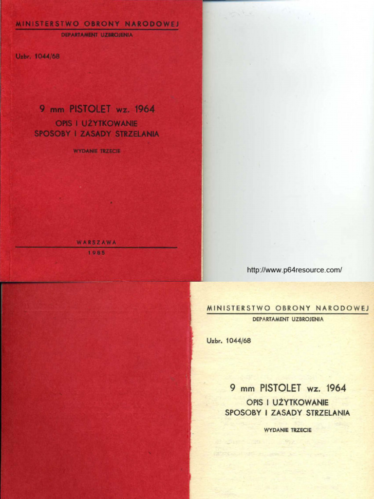 Polish P64 Official Military Manual Rev1985 | PDF