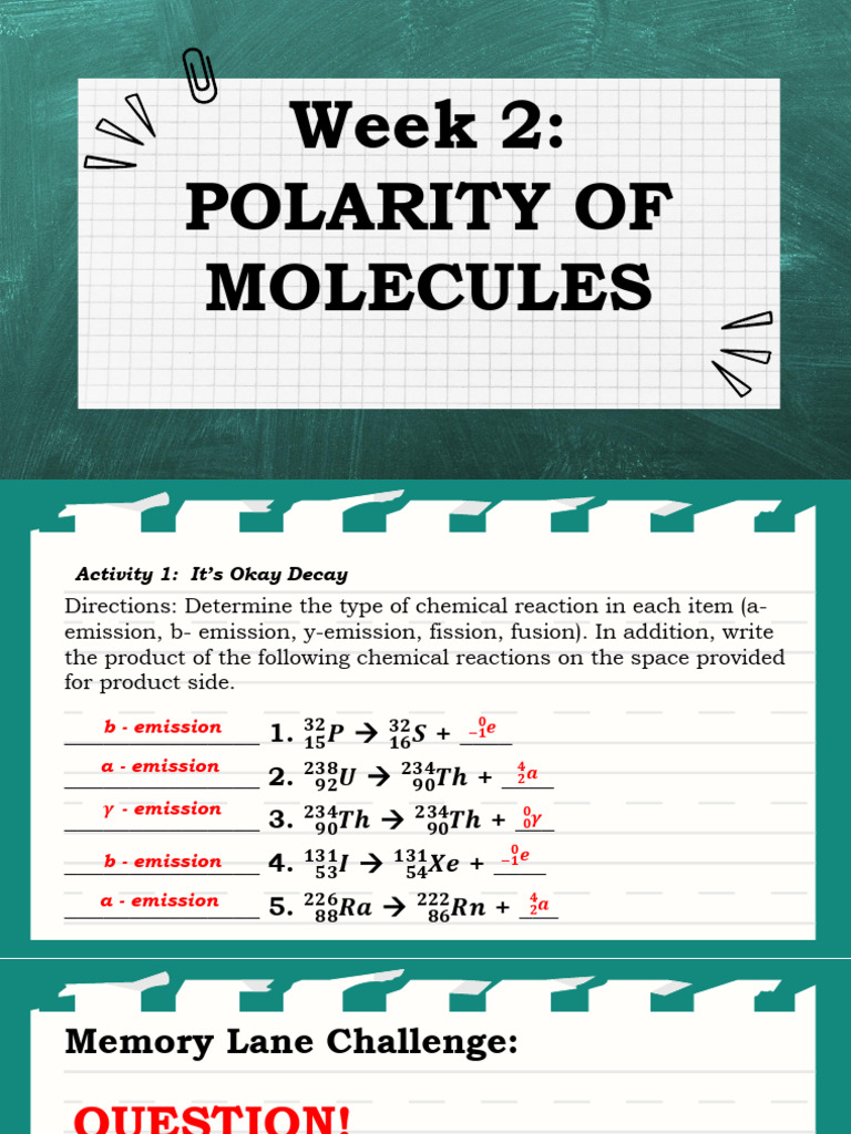 Lesson 2 Polarity of Molecules | PDF | Chemical Bond | Chemical Compounds