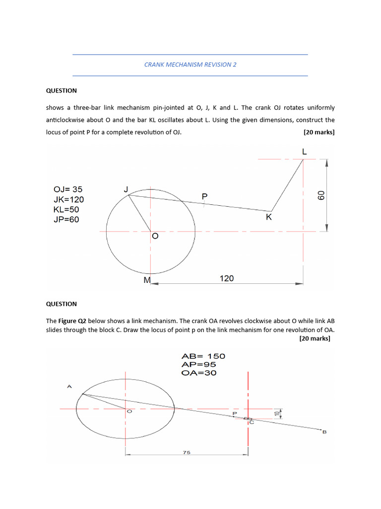 Crank Mechanism Analysis and Drawing | PDF | Mechanical Engineering