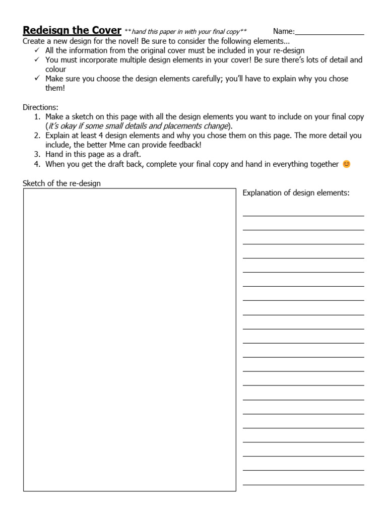 Novel Cover Redesign and Chapter Rewrite | PDF | Word | Plot (Narrative)