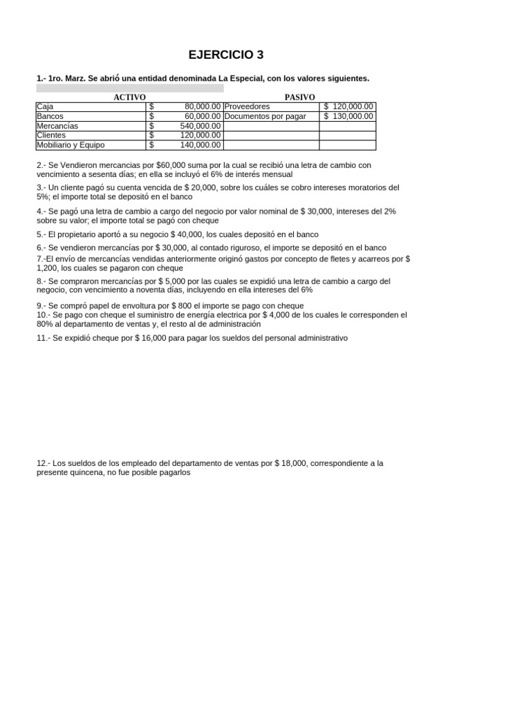 Ejercicio 3 Balanza de Comprobaci N Libro 1 | PDF | Bancos | Inversiones
