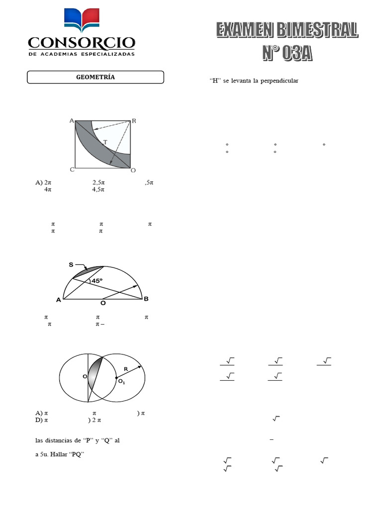 Examen Bimestral 3a Geo 13-07-21 | PDF | Triángulo | Geometría