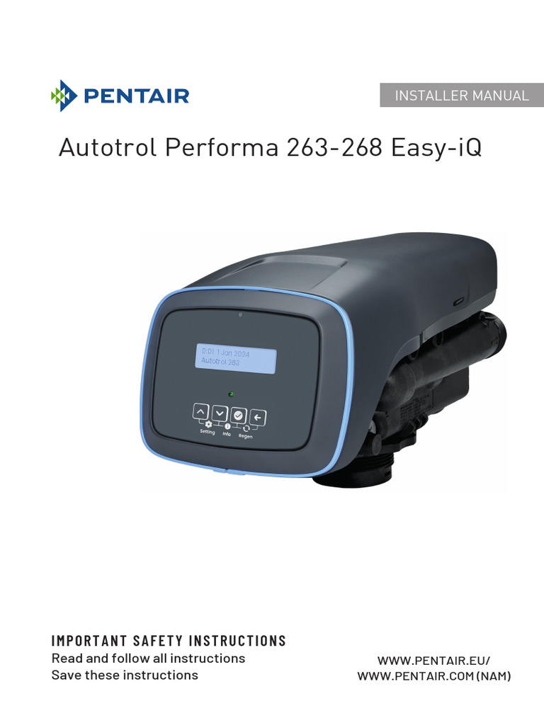 058 Autotrol Performa 263 268 Easy Iq Installer Manual | PDF | Safety | Flow Measurement