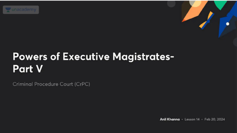 Powers of Executive Magistrates Part V No Anno | PDF