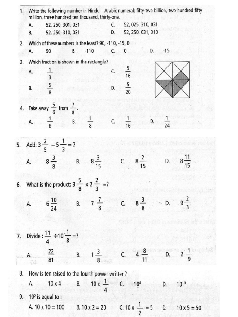 Nat g6 Reviewer Math | PDF
