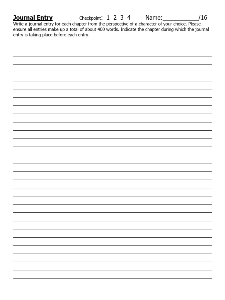 Classroom Novel Study Checkpoints Journal | PDF