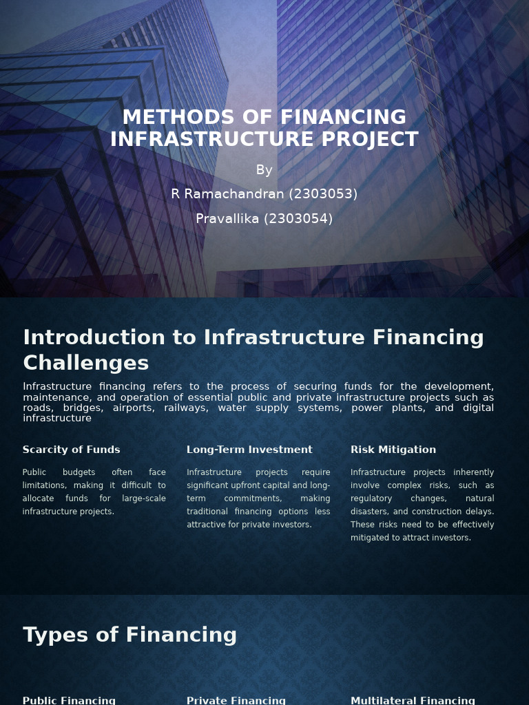Infrastructure Financing Methods Explained | PDF | Infrastructure ...