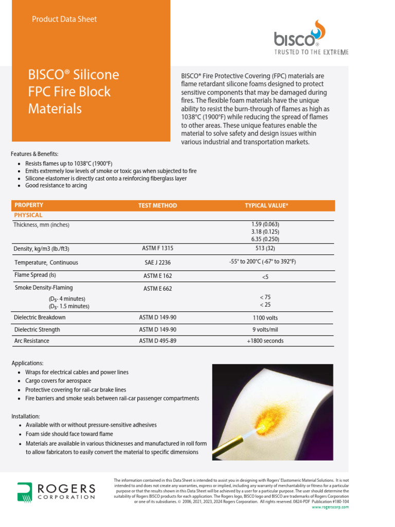 180-104 FPC - Fire Block Materials | PDF | Silicone | Materials