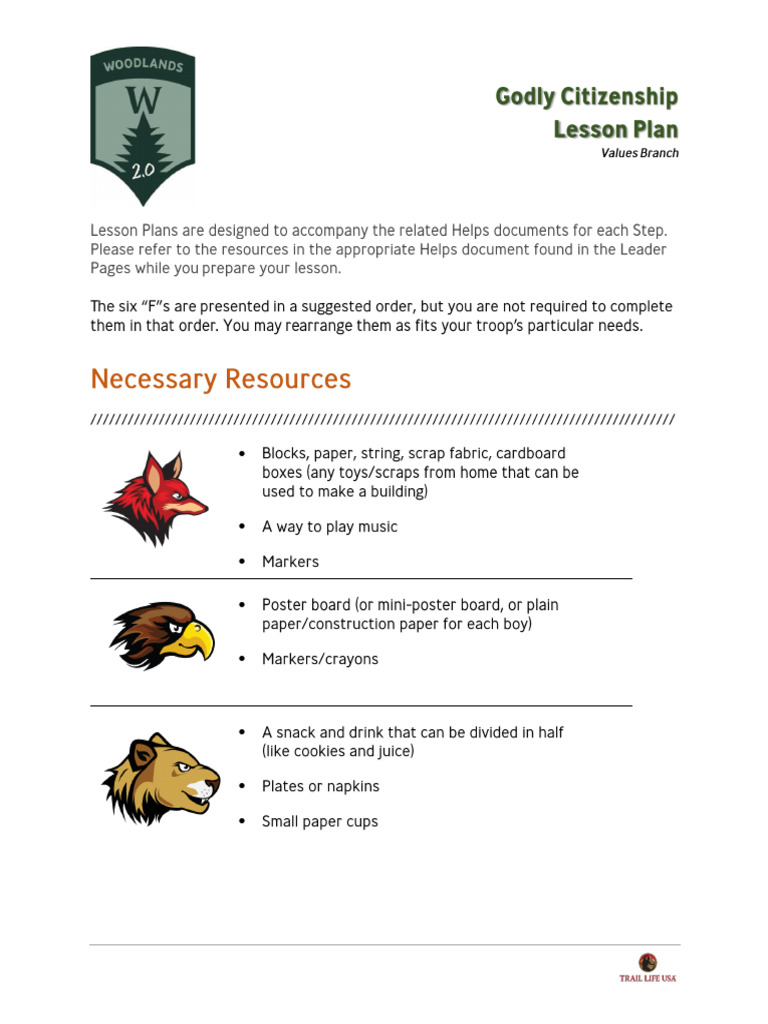 Values Step 03 Godly Citizenship Lesson Plan | PDF