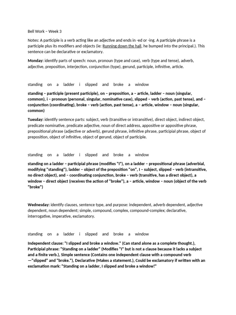 Graham DGP - Week 3 | PDF | Verb | Clause