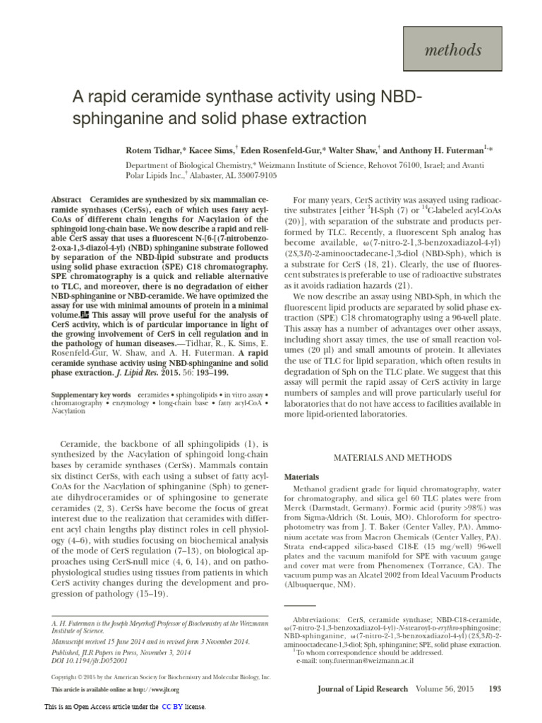 A-rapid-ceramide-synthase-activity-using-NBD-sphin | PDF | Mass ...