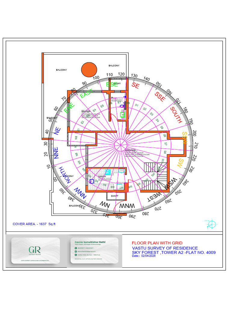 Vastu Grid and Centre Excluding Balcony | PDF