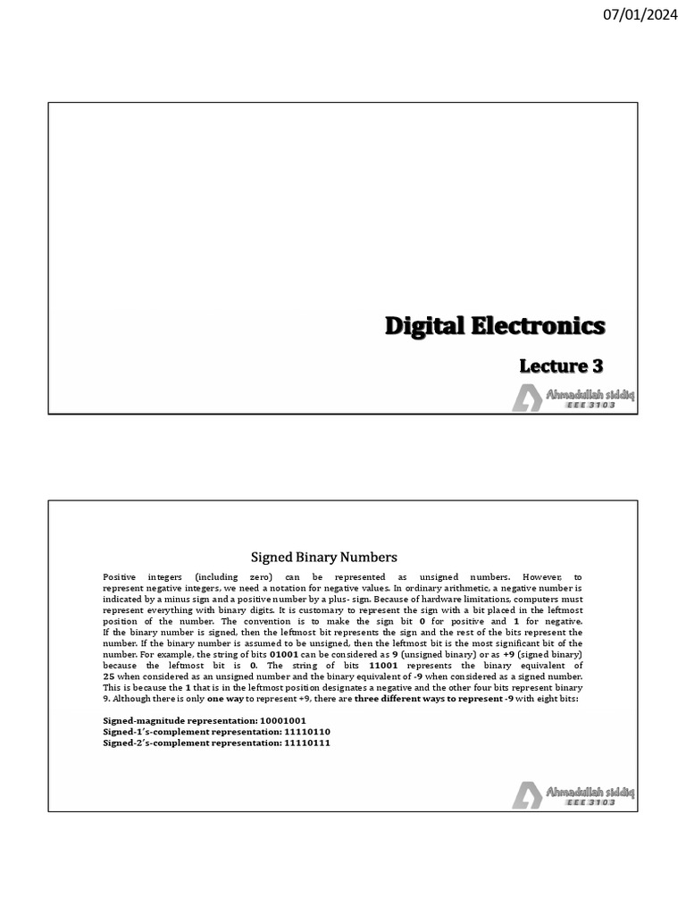 Lecture-3 | PDF | Logic Gate | Arithmetic