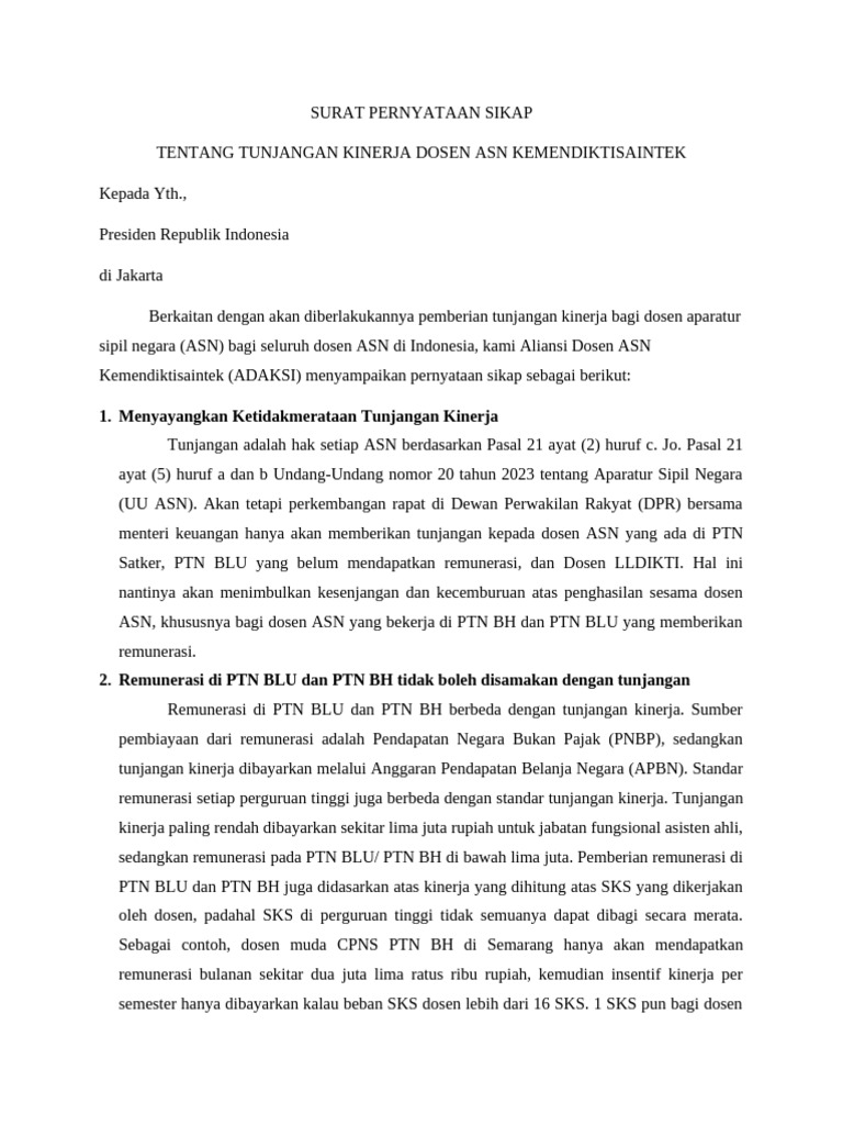SURAT PERNYATAAN SIKAP | PDF