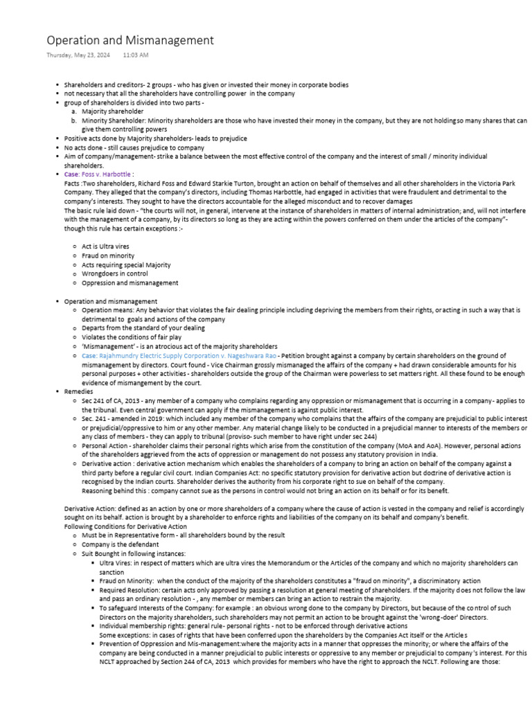 Operation and Mismanagement | PDF | Class Action | Justice