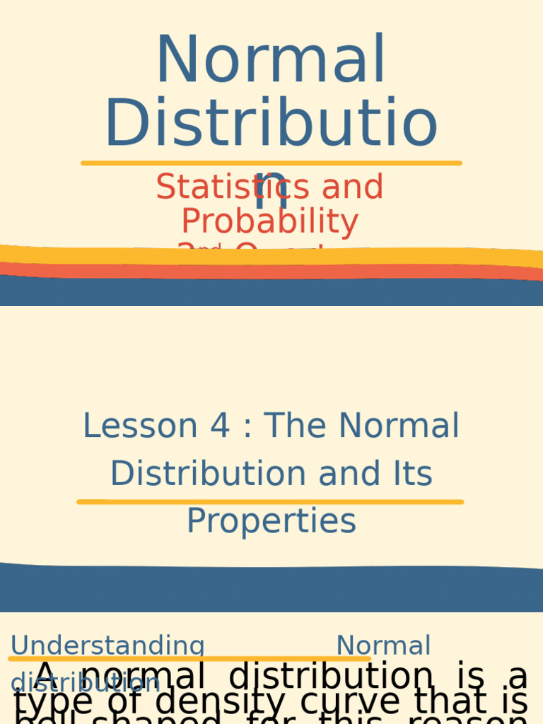 LESSON 4 - Normal Distribution | PDF | Normal Distribution | Standard ...