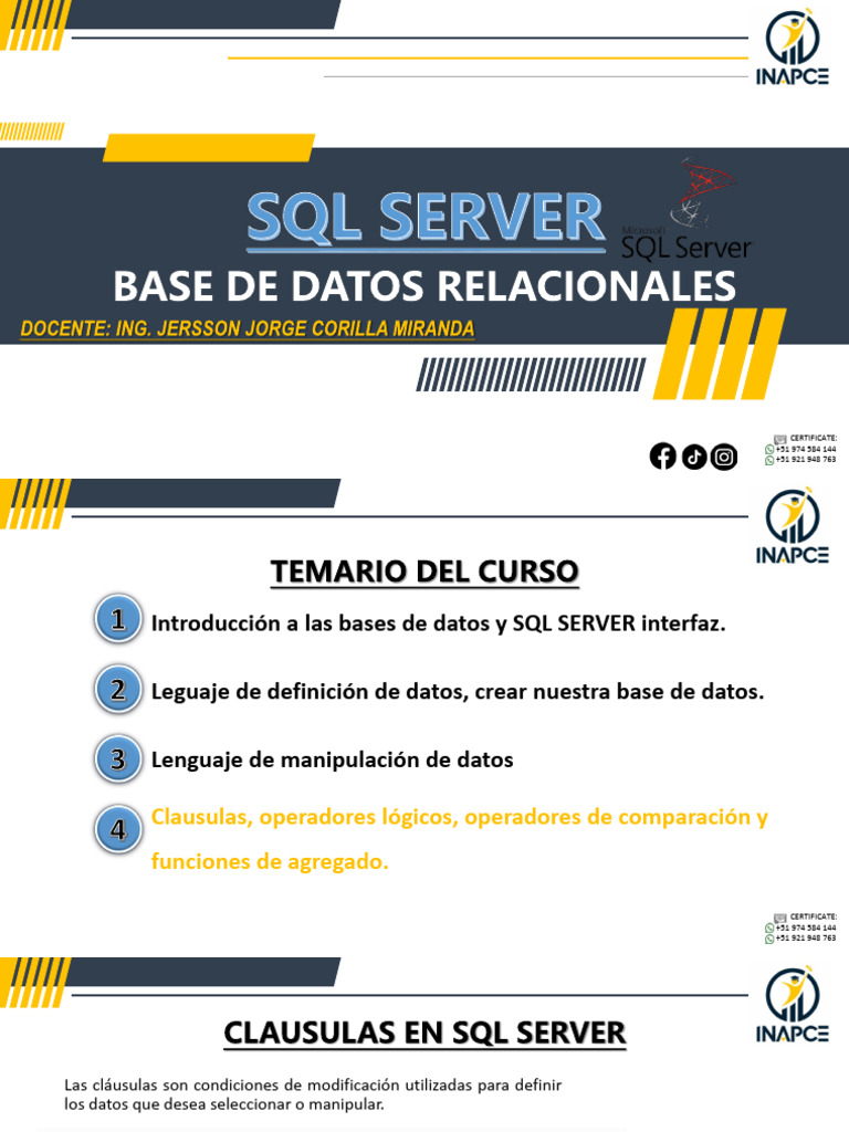 Clase 4 - SQL Server | PDF | SQL | Informática