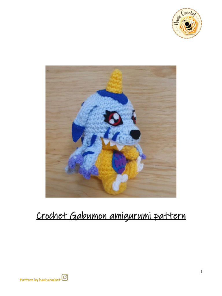 Digimon Gabumon English Pattern | PDF | Crochet | Amigurumi