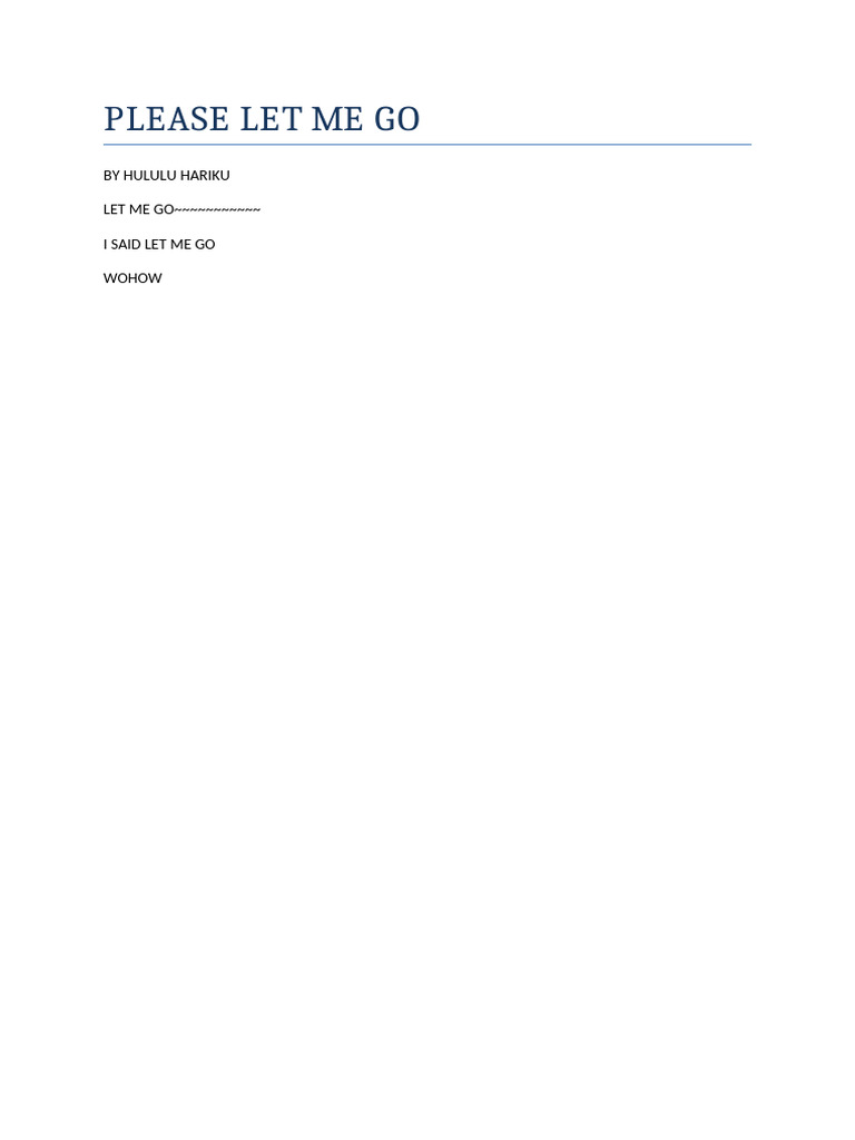 Please Let Me Go | PDF