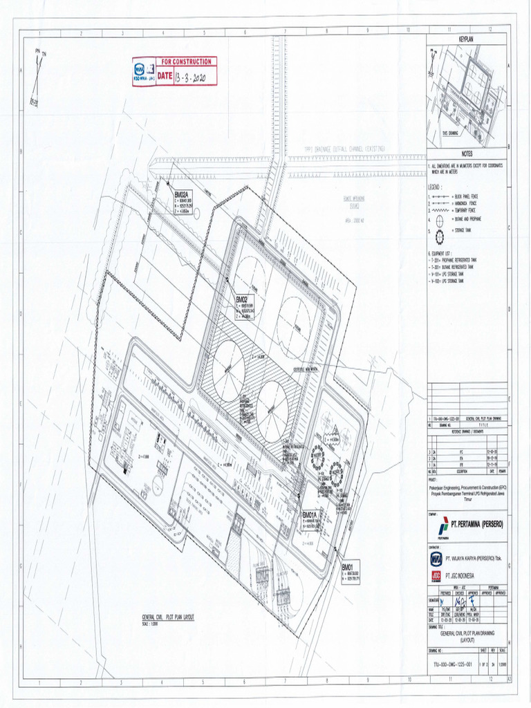 TTU-000-DWG-1225-001 Rev. 3A General Civil Plot Plan Drawing | PDF