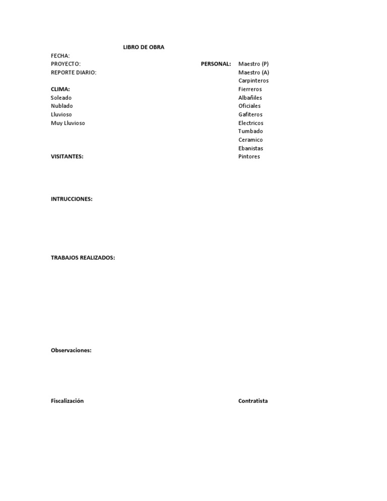 Libro de Obra | PDF