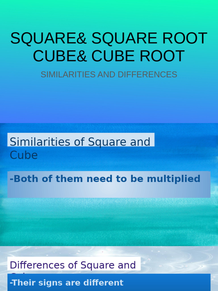 Squares vs. Cubes: Key Differences | PDF