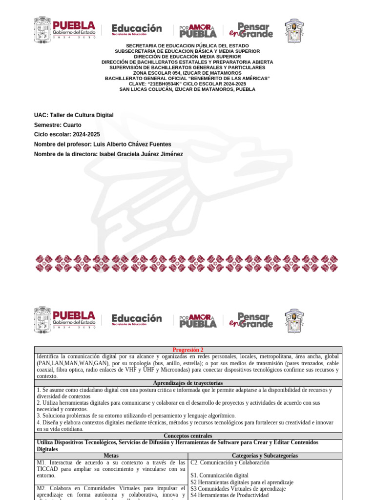 Taller de Cultura Digital - Bloque2 | PDF | Plan de estudios | Aprendizaje