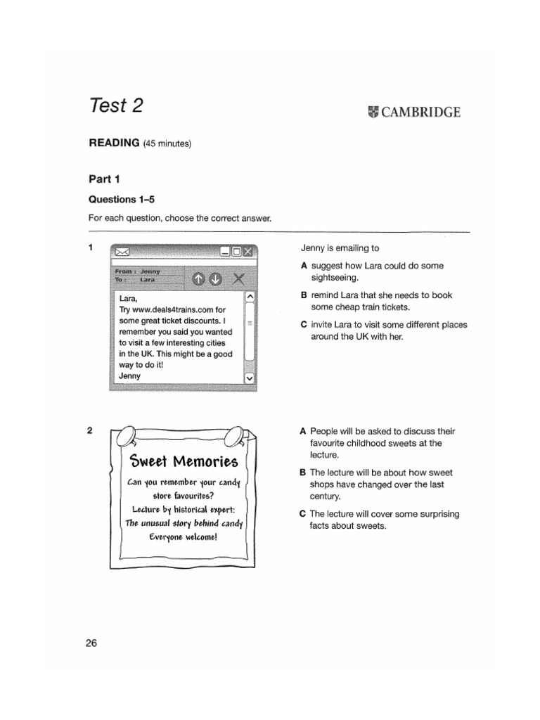 Test 2. Reading and Listening | PDF