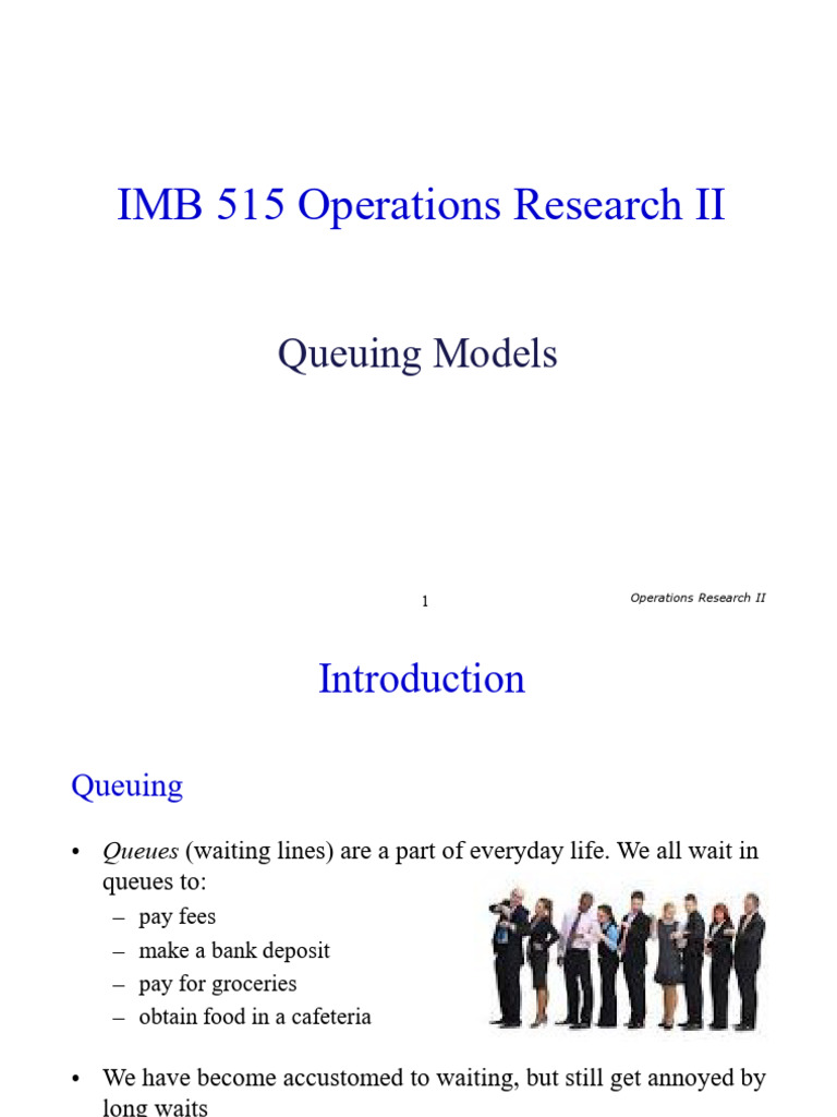Queuing Models - Handout | PDF