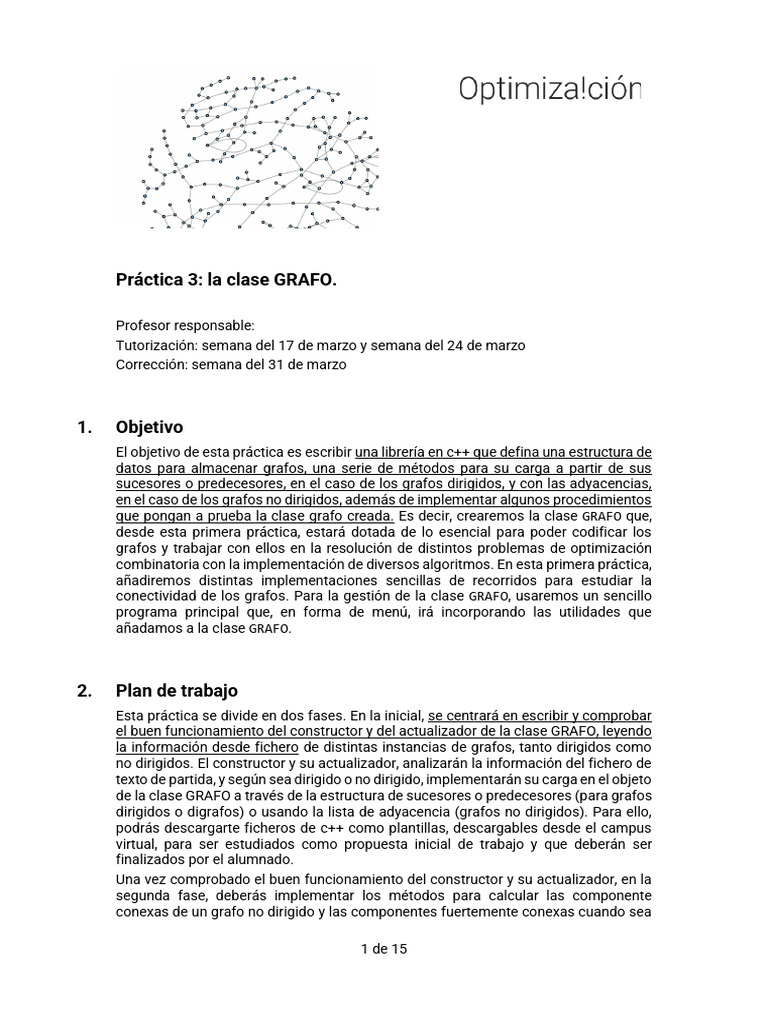 Práctica 3 - La Clase GRAFO 2024-2025 | PDF | C ++ | Archivo de computadora