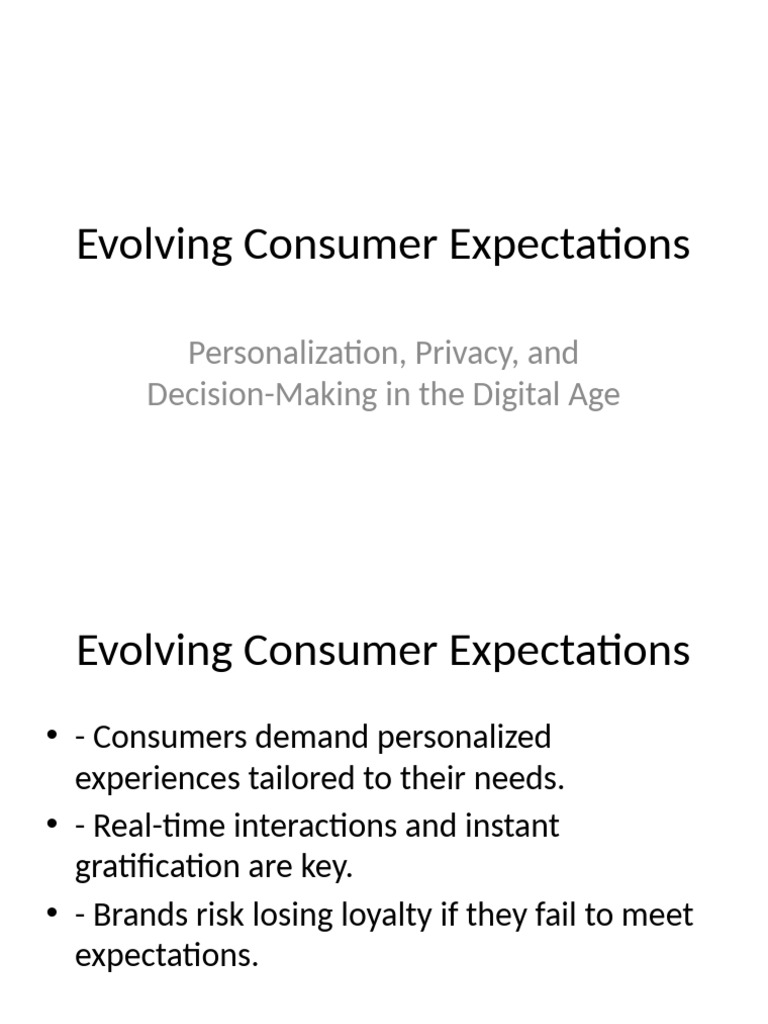 Evolving Consumer Expectations Presentation | PDF
