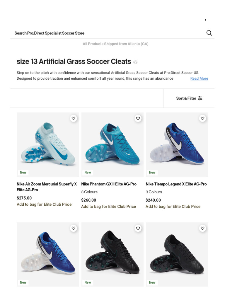 Size 13 Artificial Grass Soccer Cleats - Pro - Direct Soccer US | PDF ...