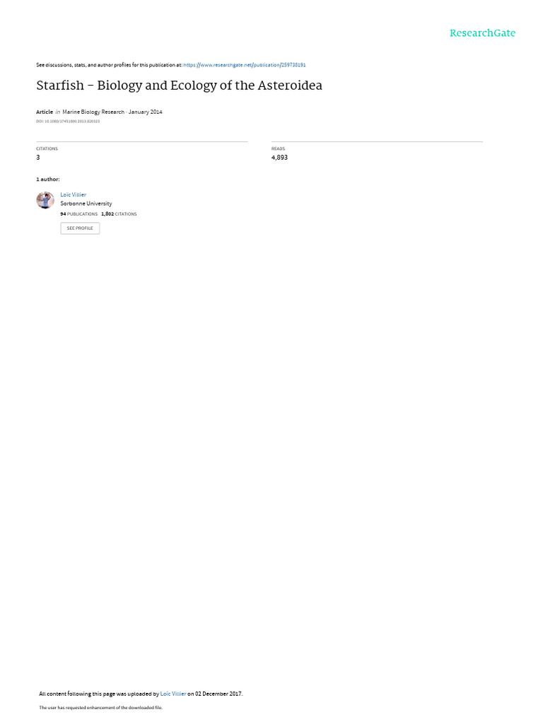 Starfish Biology and Ecology Overview | PDF | Biology | Oceanography