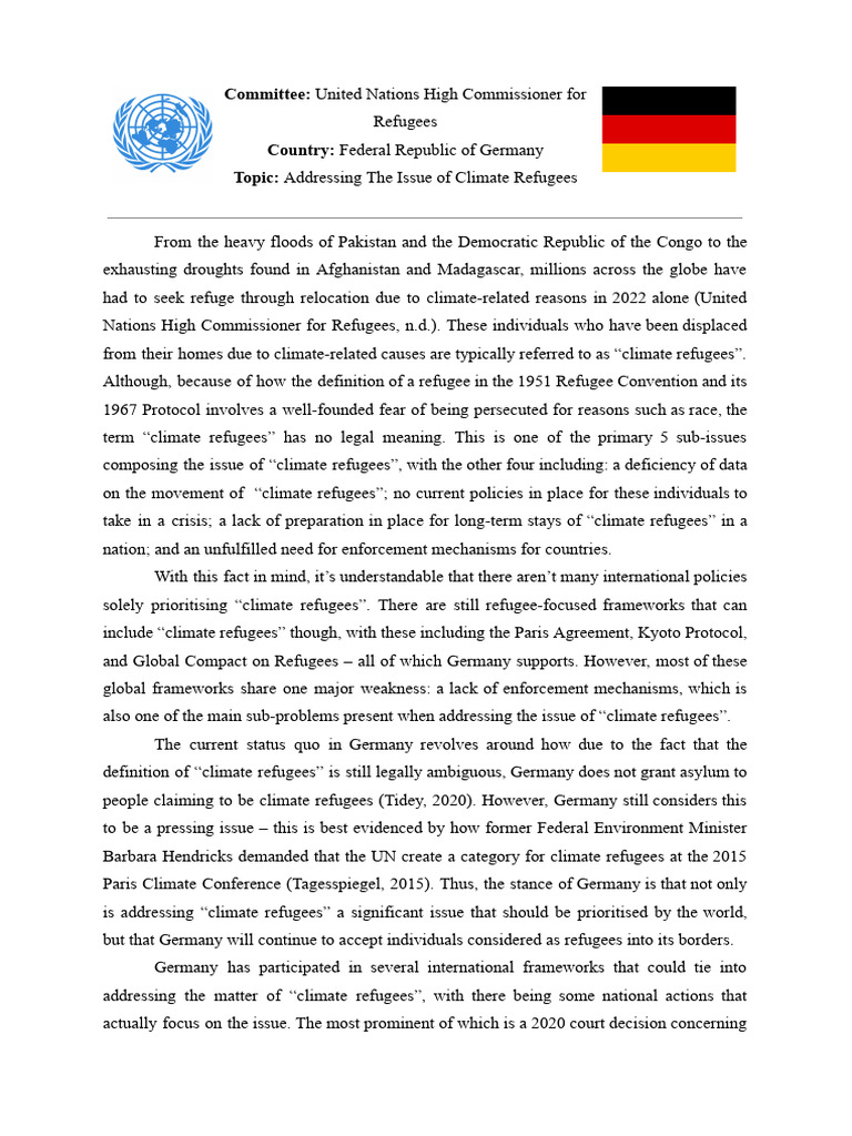 Position Paper UNHCR Germany | PDF | Refugee | United Nations High ...