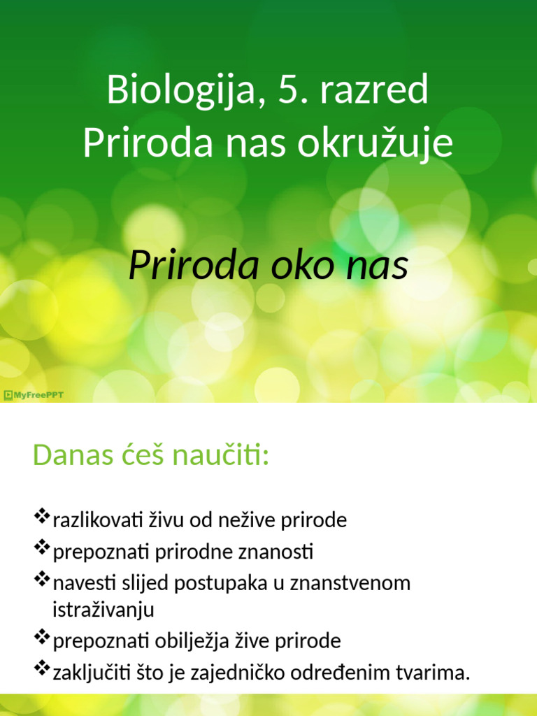 Priroda Oko Nas Cjelina - Priroda Nas Okruuje - 5razred - PRIRODA | PDF