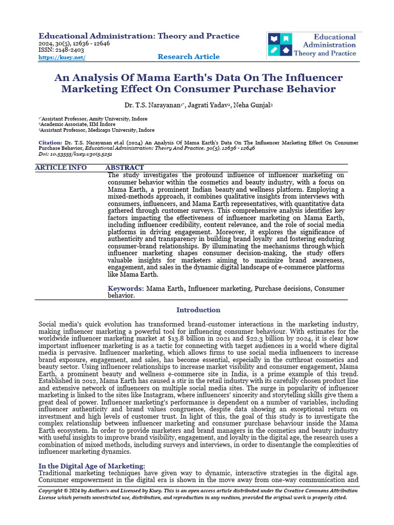 Ipp 8454 Final Volume 30 and Issue 5 May 2024 Educational Administration Theory and Practice 1 1 ...