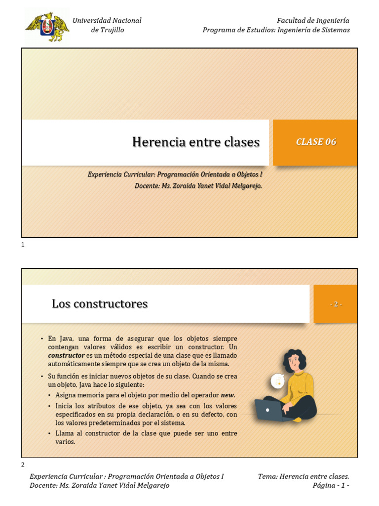 T06 Herencia Entre Clases | PDF | Herencia (Programación Orientada a Objetos) | Constructor ...