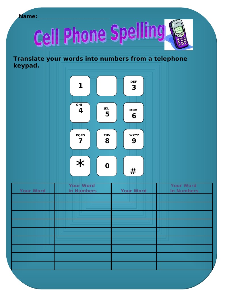 Cell Phone Spelling | PDF | Games & Activities | Law