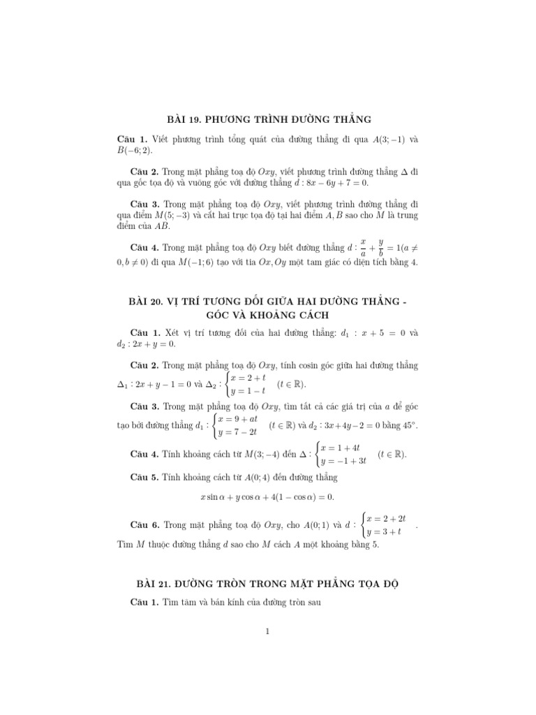 Đề ôn 10A1 | PDF