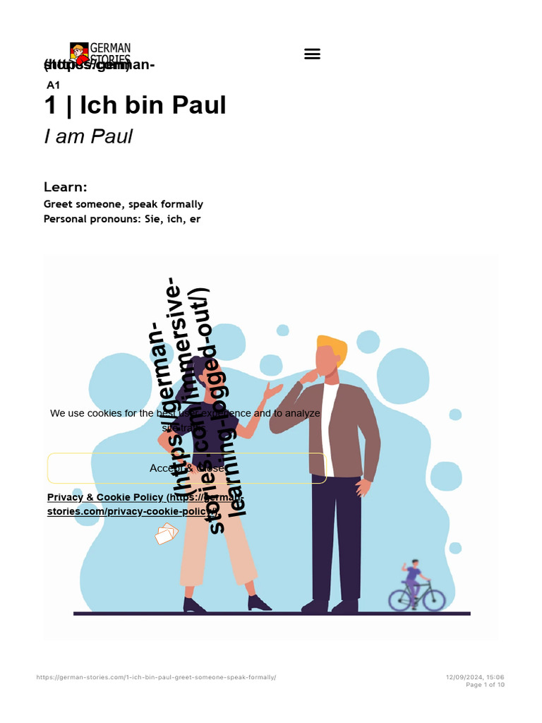 1 - Ich Bin Paul (Greet Someone & Speak Formally) - German Stories ...